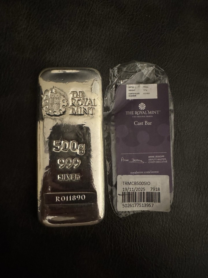 The Royal Mint 999 Fine Silver 500g Bullion Bar | eBay UK