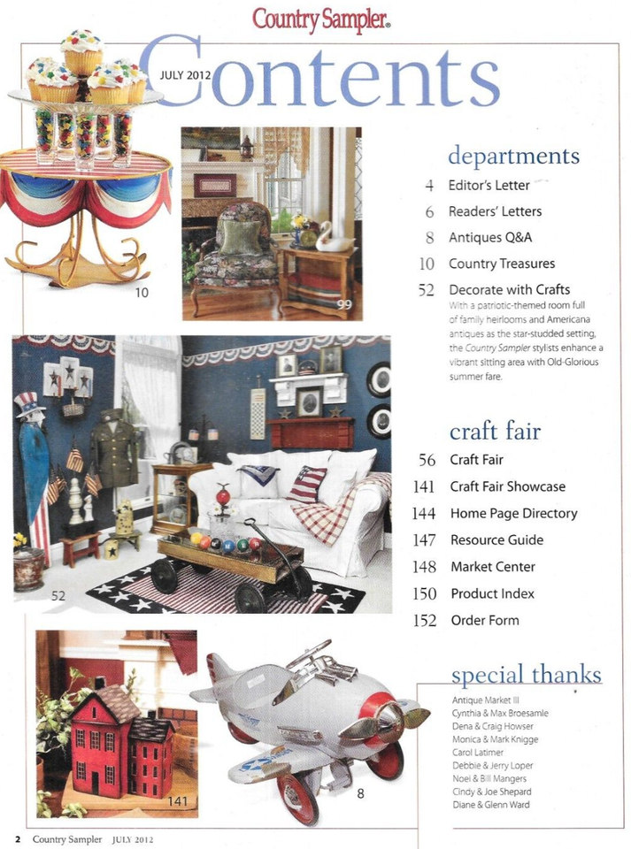 Country Sampler Magazine Summer Rooms Stencil Walls Distress Cabinets ...