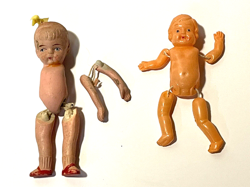VINTAGE Lot of Bisque & HARD PLASTIC Dolls/Doll Parts for Repair MARKED ...