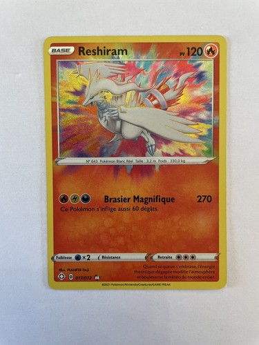 Carte POKEMON - Reshiram Amazing PV 110 017/072 Destinées radieuses ...