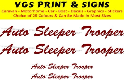 AUTO SLEEPER TROOPER 4 PIECE KIT DECALS STICKERS CHOICE OF COLOURS ...
