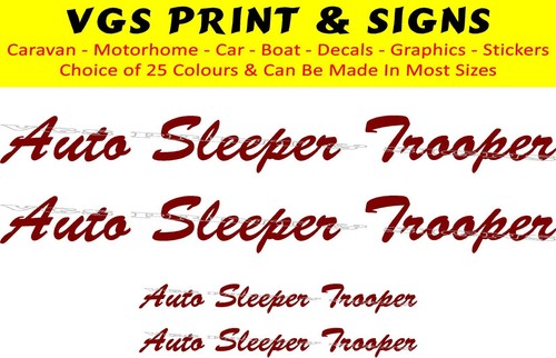 AUTO SLEEPER TROOPER 4 PIECE KIT DECALS STICKERS CHOICE OF COLOURS ...