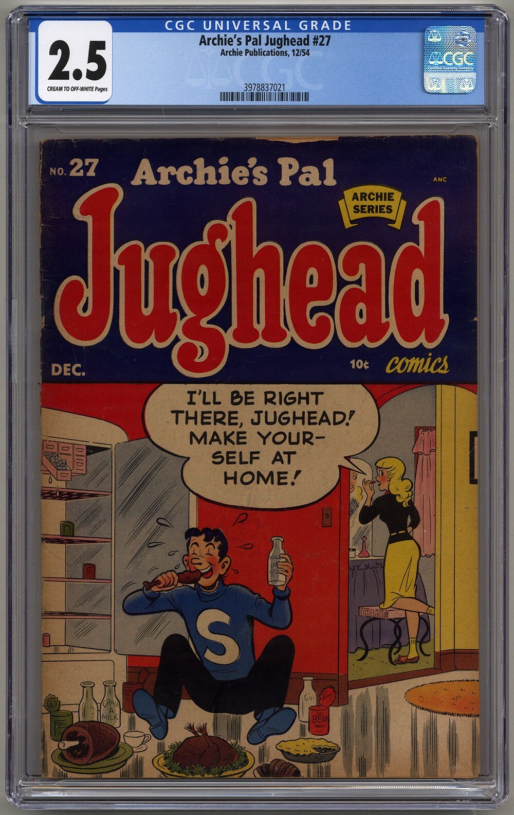 ARCHIE'S PAL JUGHEAD #27 CGC 2.5 CREAM TO OW PGS ARCHIE PUBLCATIONS 1954 | eBay