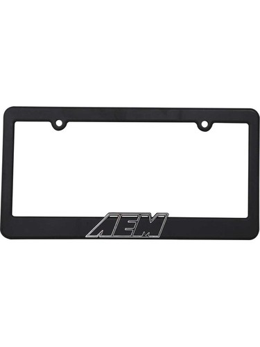 AEM License Plate Frame Black w/ Chrome Aem Logo (10-400W-1) | eBay
