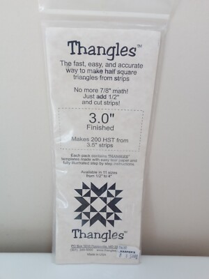 Thangles Half Square Easy Tear Paper Triangles 3.0" Finished Quilting Template | eBay