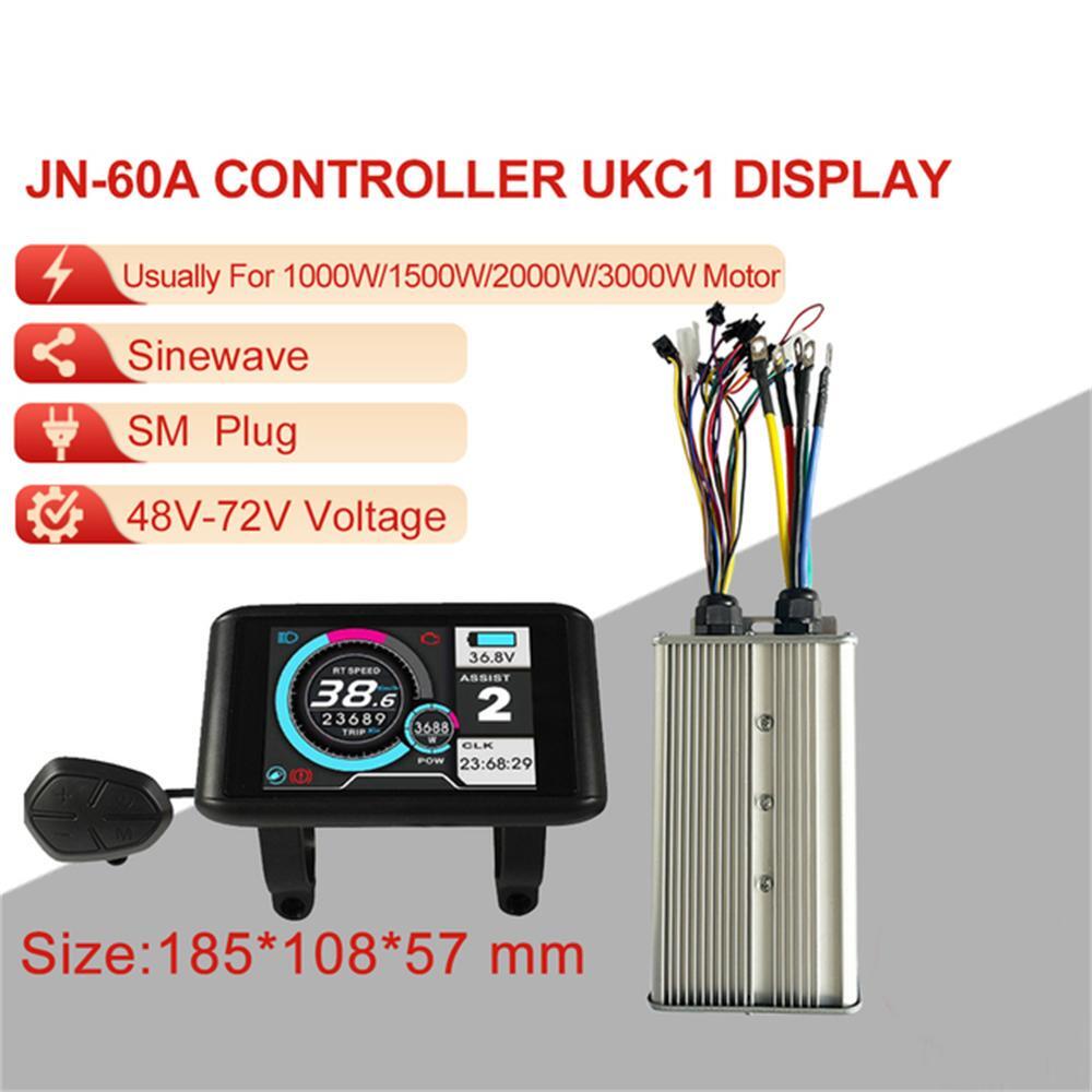 48V-72V JN-60A 1000W-3000W Dual Mode Sine Ware Controller+S900/UKC1 ...