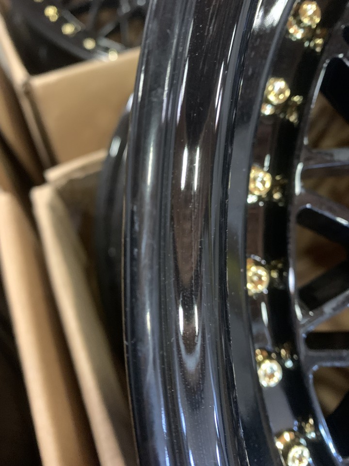 16x8 +15 Aodhan AH05 4x100/114.3 Full Black (Gold Rivet) Wheels (Used ...