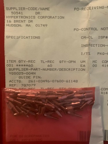 YGS025-004N HYPERTRONICS GUIDE PIN P/K TIN W/DESSICANT W/CERTS | eBay