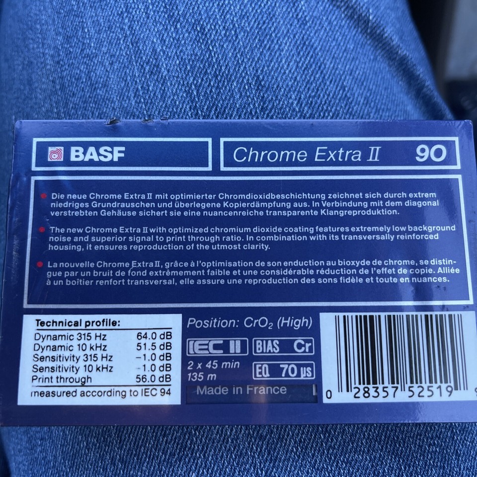 New BASF Chrome Extra II 90 IEC II CrO2 (High) Cassette Tape Made In ...