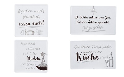 Gilde Schild Rechteckig Quadratisch "Küche" "Kochen" Metall Weiß ...
