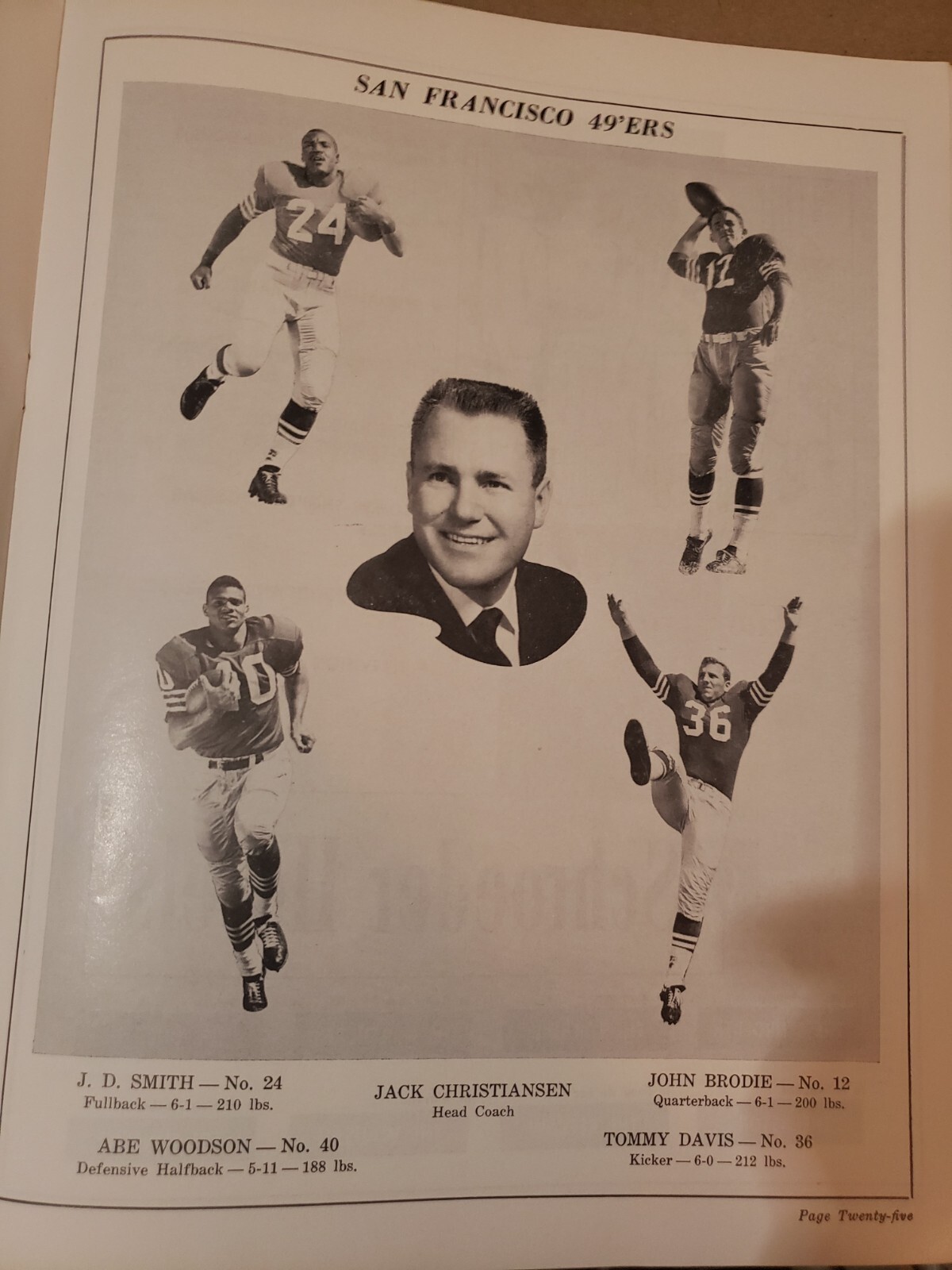 1963 Green Bay Packers vs San Francisco 49ers Program Starr Nitschke ...