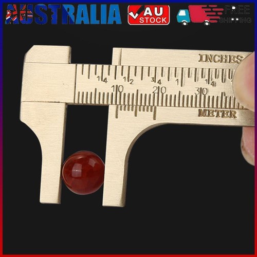 Mini Brass Pocket Portable Caliper Vernier Gauge Ruler Dual-Scale ...