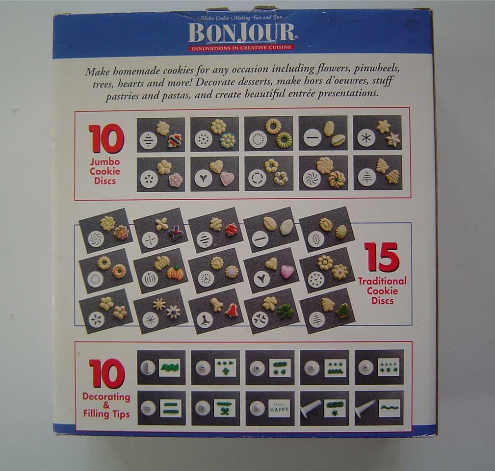 Bonjour Cookie Factory Press Food Decorator Jumbo &Regular Cooky ...