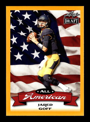 Jared Goff Gold Rookie Card 2016 Leaf Draft #AA-07 All American RC ...