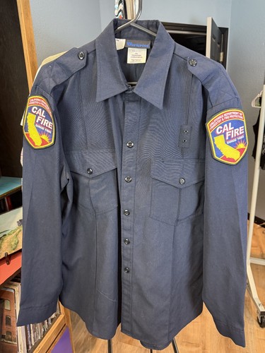 Workrite Uniform Shirt Men 44L XL Cal Fire Made with Kevlar Nomex Fire ...