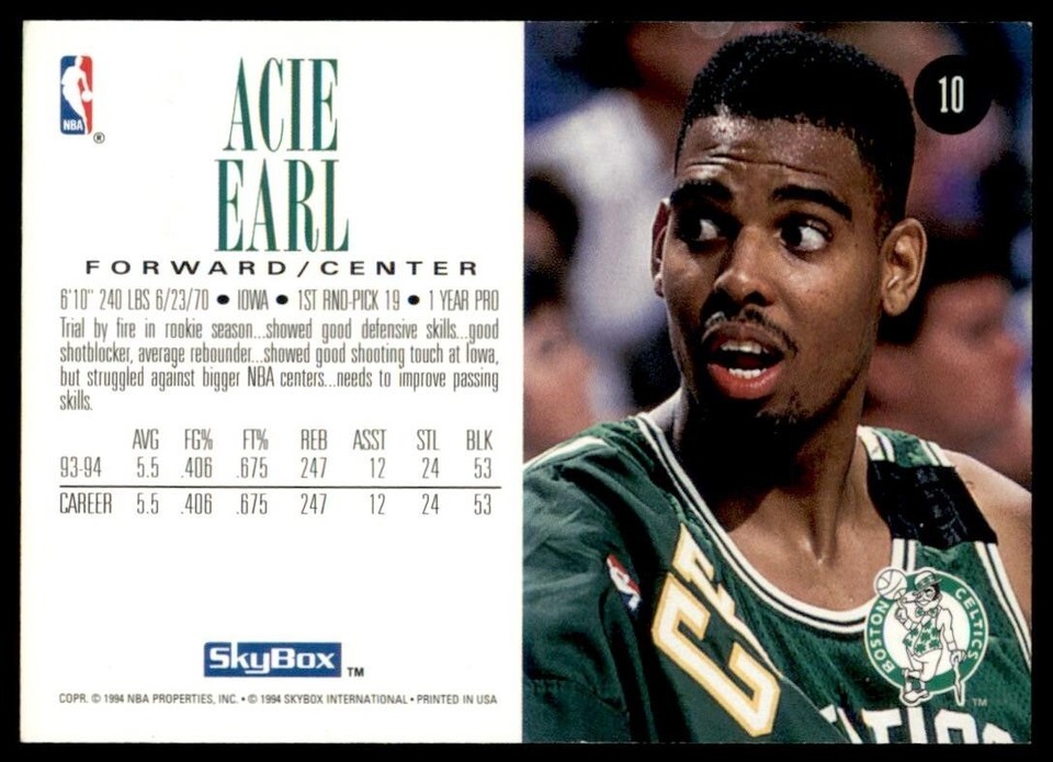 1994 SkyBox #10 Acie Earl | eBay