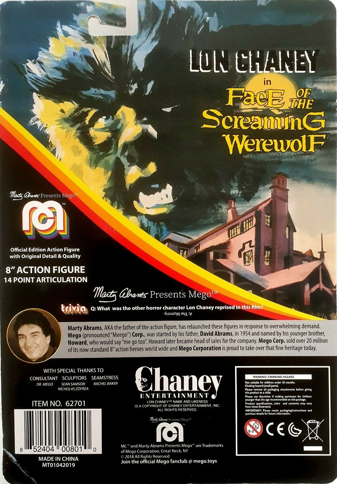Face of the Screaming Werewolf Mego 8” Action Figure Numbered Limited ...