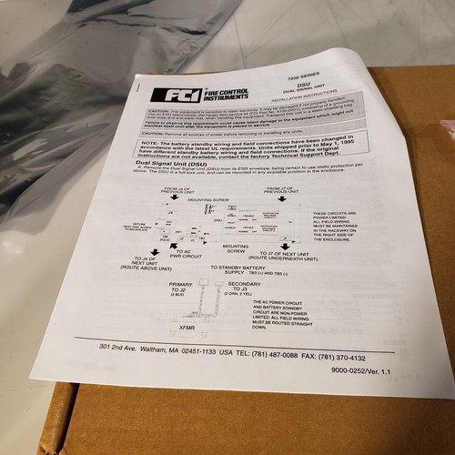 FCI 1120-0476 Rev K 7200 Fire Alarm Control Board Fire Control ...