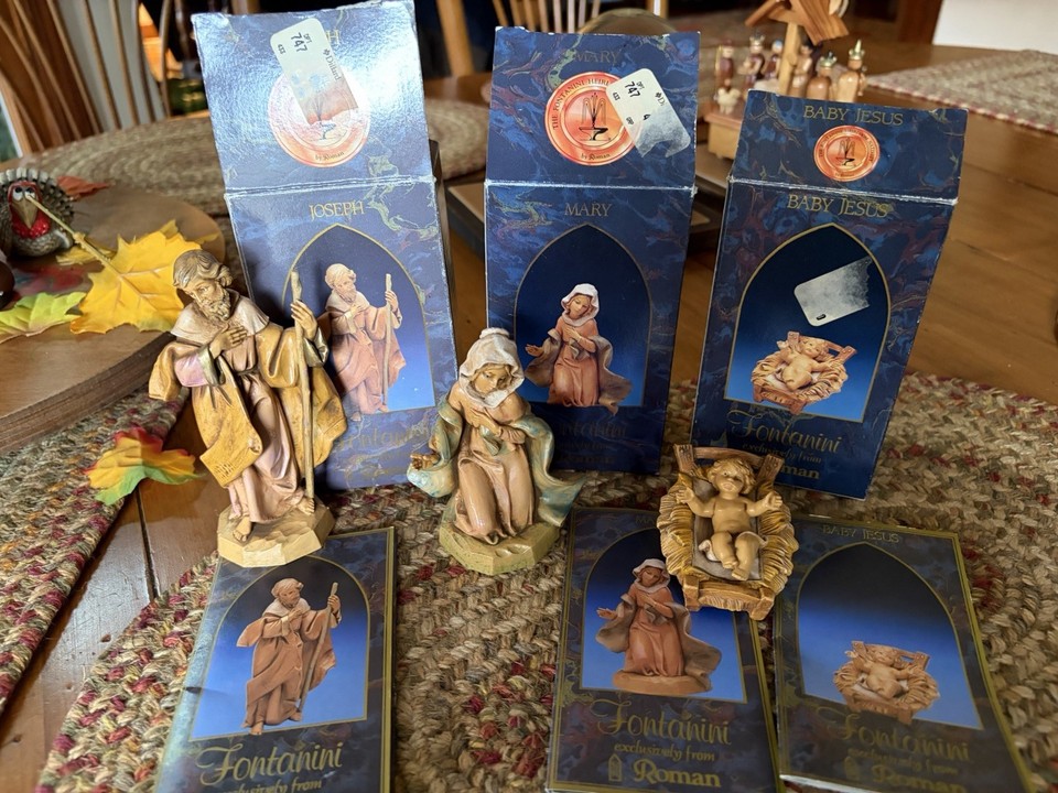 Fontanini Heirloom Nativity 1992 Holy Family Mary 5” Joseph baby Jesus ...