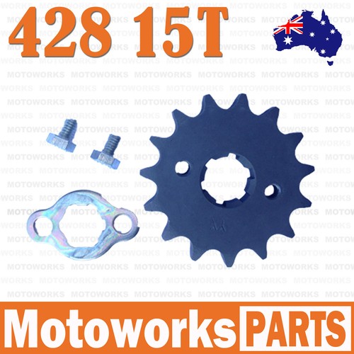 15 Teeth 428 20mm Chain Front Sprocket Cog PIT TRAIL QUAD DIRT BIKE ATV ...