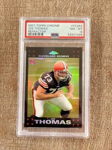 2007 Topps Chrome #TC264 JOE THOMAS Refractor Rookie PSA 8 RC SP HOF ...