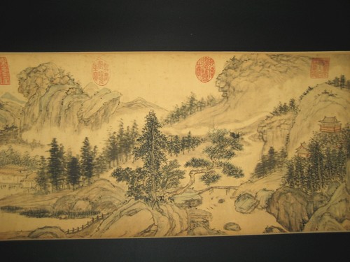 Chinese Old Antique Long Painting Scroll Xi Shan Landscape by Jin Run ...