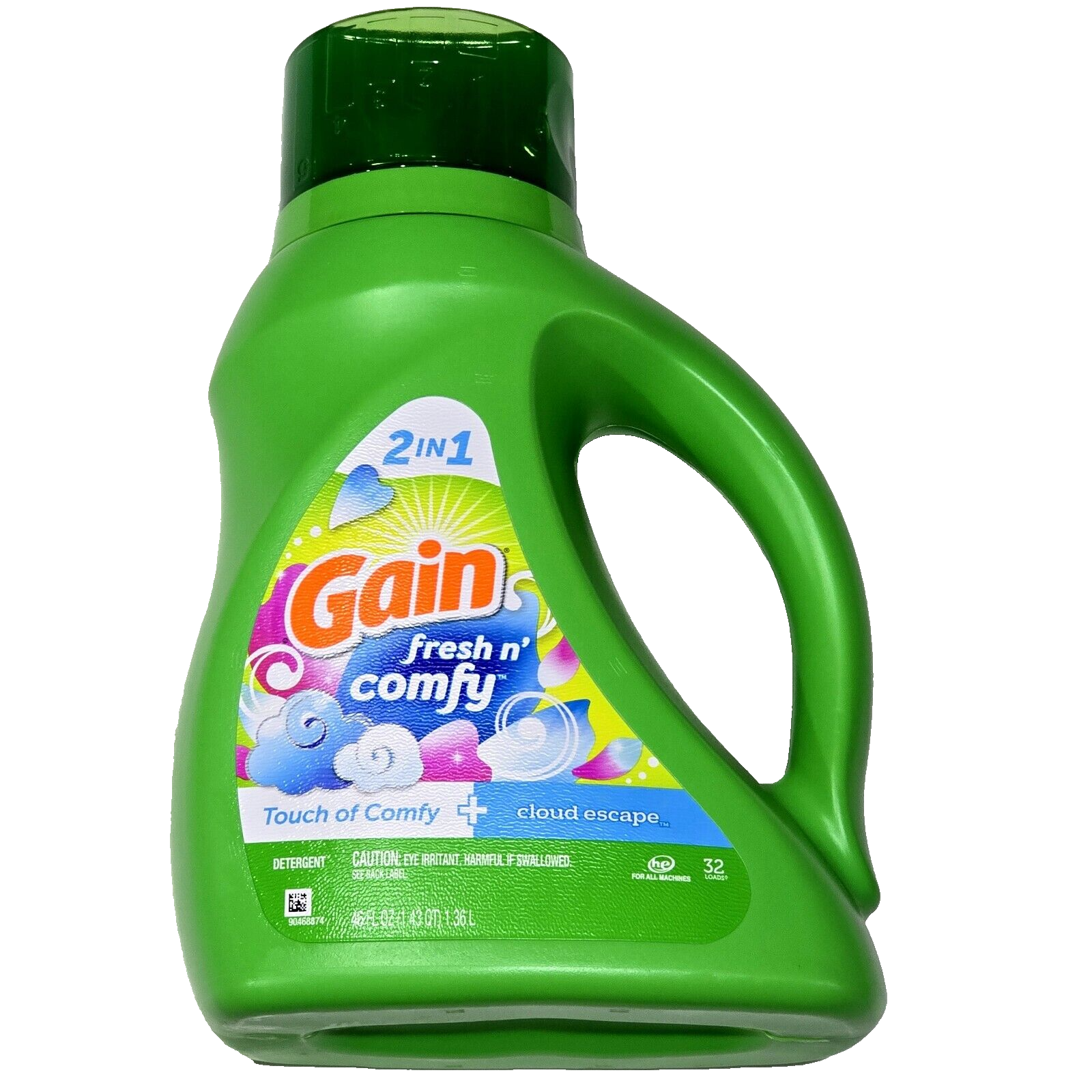 Gain 2in1 Fresh N' Comfy Cloud Escape Laundry Detergent 46oz 32loads ...
