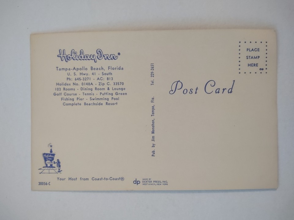 Vintage Postcard Holiday Inn Tampa Apollo Beach Florida AA94 | eBay