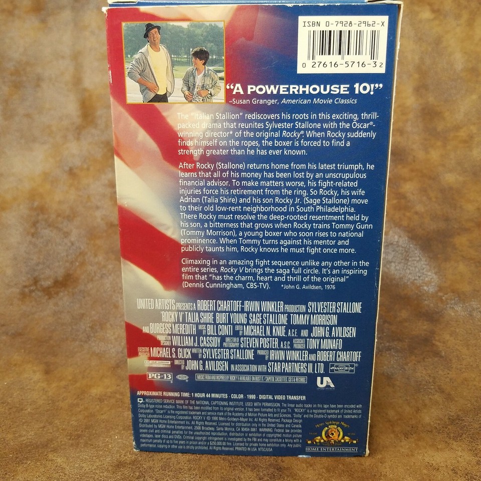 Rocky V (VHS, 1996) Sylvester Stallone, Talia Shire, Burt Young, Tommy ...