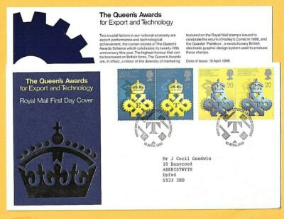ROYAL MAIL 1990 FDC - THE QUEEN'S AWARDS - Shs Fdi LONDON POSTAL ...