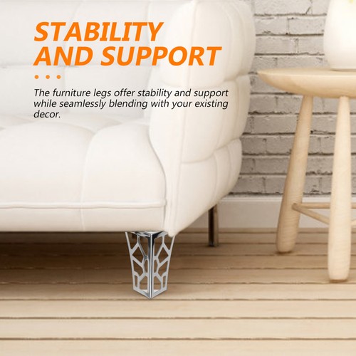 4 Pcs Metal Cube Furniture Legs Sofa Coffee Table Dresser Support ...