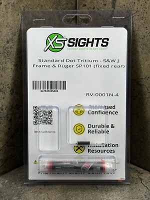 XS Sights Standard Dot Tritium for S&W J Frame Ruger SP101 Fixed Rear ...