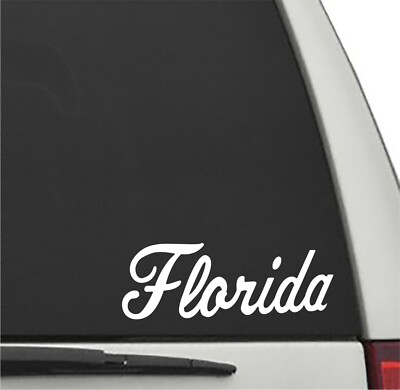 Florida Gators FLORIDA SCRIPT in WHITE Cut Vinyl Decal UF Car Truck ...