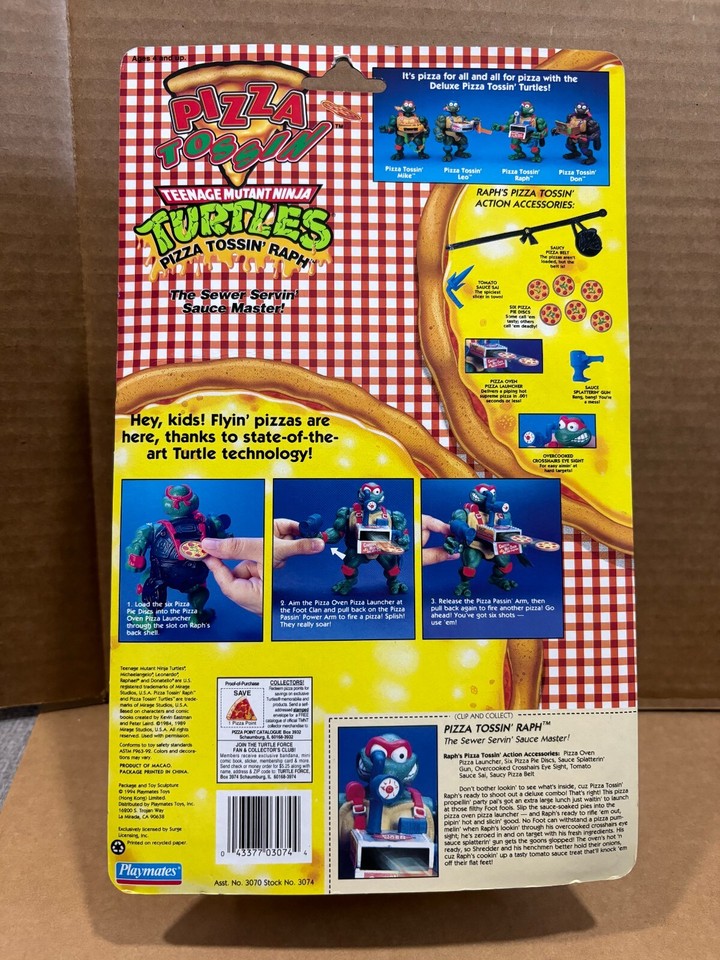 Teenage Mutant Ninja Turtles TMNT Pizza Tossin' Raphael 1994 MOC | eBay