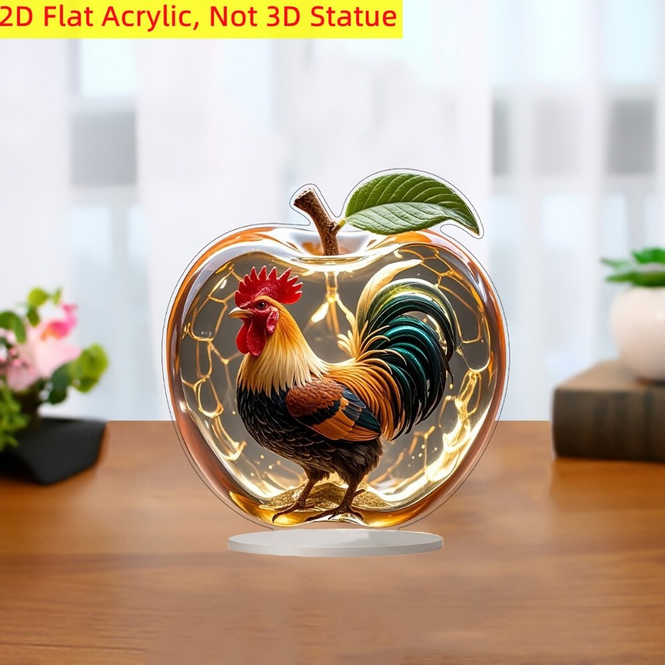 2D Flat Acrylic Rooster Desktop Decoration Best for Home and Office ...