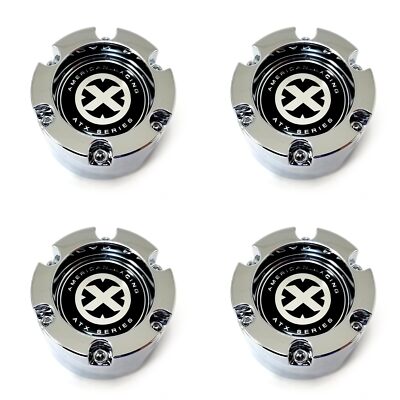 4 ATX Series Chrome Wheel Center Hub Caps for 5Lug AX186 Slot AX198 ...