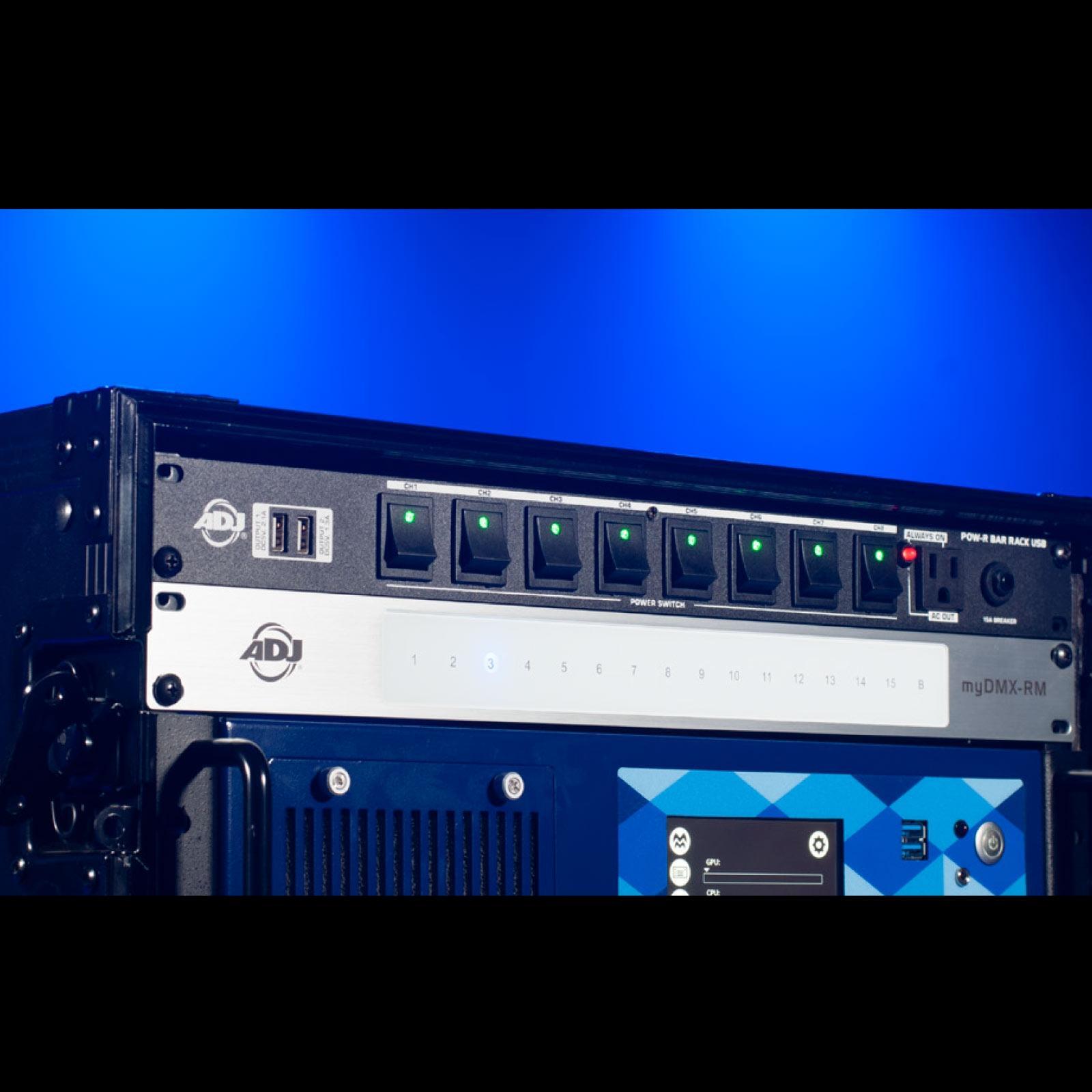 ADJ POW-R BAR RACK 10 Edison & 2 USB 19" Rack Mount AC Power Center | eBay