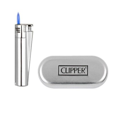 Silver Jet Flame Windproof Metal Clipper Gas Lighter Refillable With ...