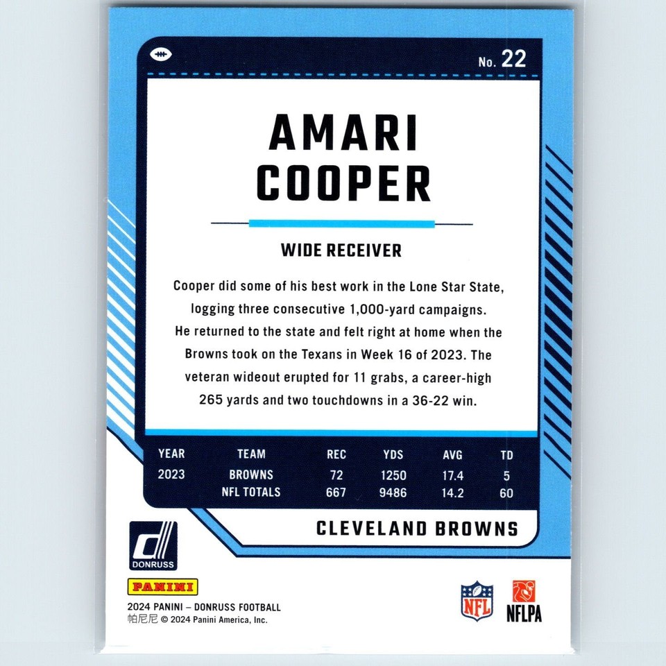 2024 Panini Donruss - Amari Cooper #22 - Cleveland Browns | eBay