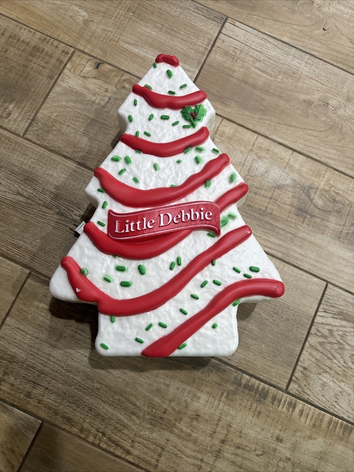 Little Debbie Christmas Tree Cake Blow Mold LED Lighting 22 Inches Tall in hand | eBay