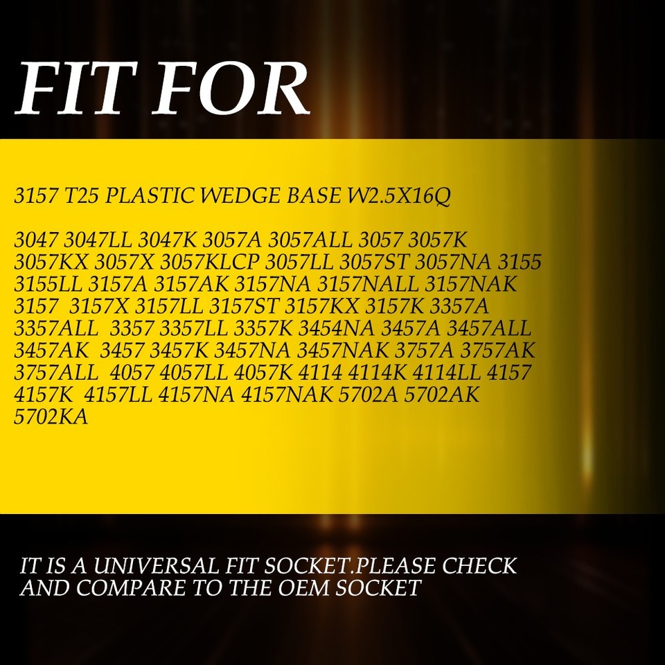 2pcs Bulb 3157 4157 Socket Pig Tail Harness Wire Plug for Turn Signal ...