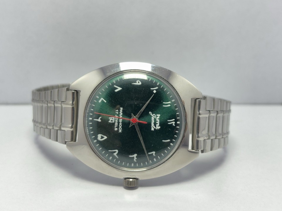 HMT Janata Arabic Green Dial 17 Jewels Hand Winding Wrist Watch For ...