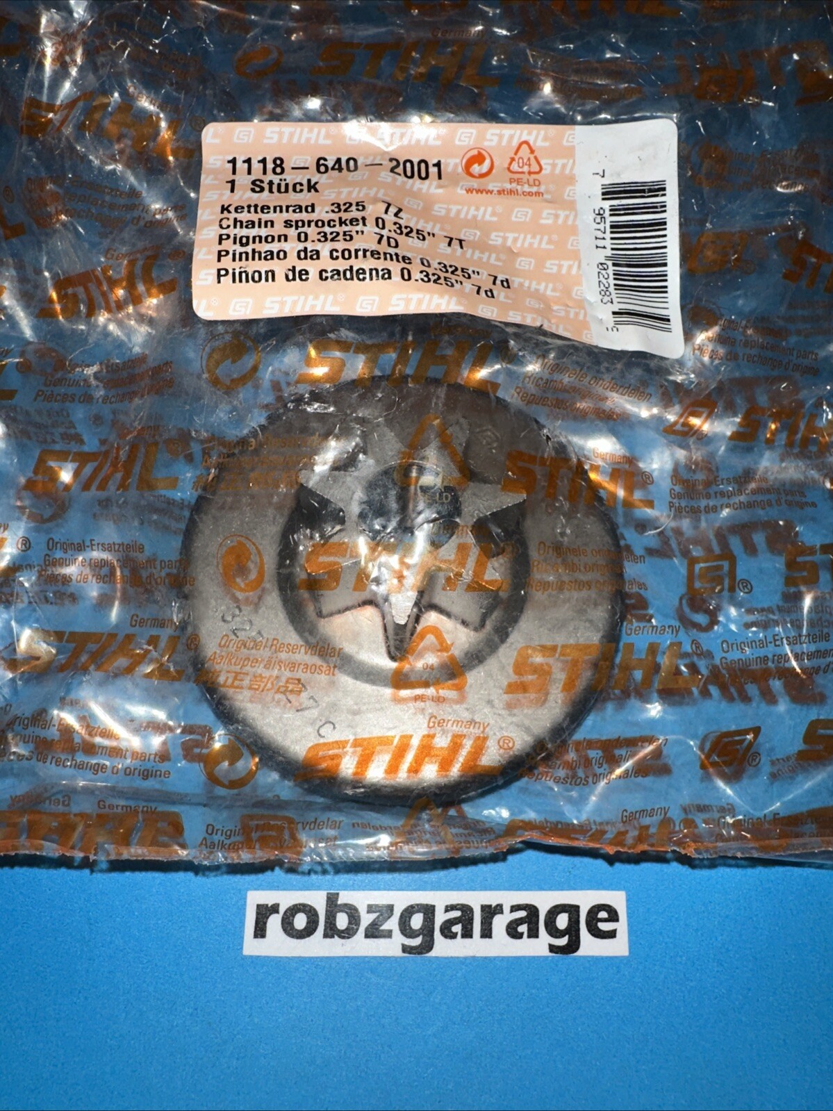 OEM STIHL CLUTCH DRUM SPUR SPROCKET .325 7T 1118-640-2001 028 AV WB ...