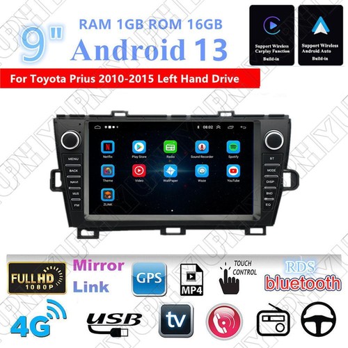 9" For 2010-2015 Toyota Prius LHD Carplay Android Stereo Radio GPS FM ...