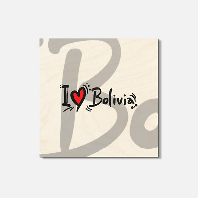 I Love Bolivia Slogan 4'' X 4'' Square Wooden Coaster | eBay