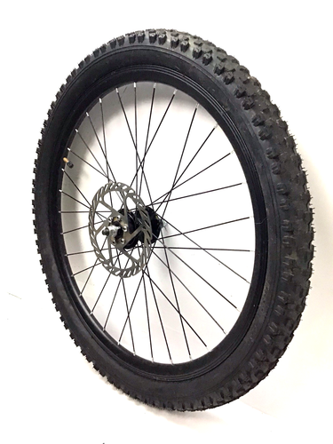 24" Bicycle Front Black Disc Wheel with 2.30" Tire Junior Mountain Bike ...