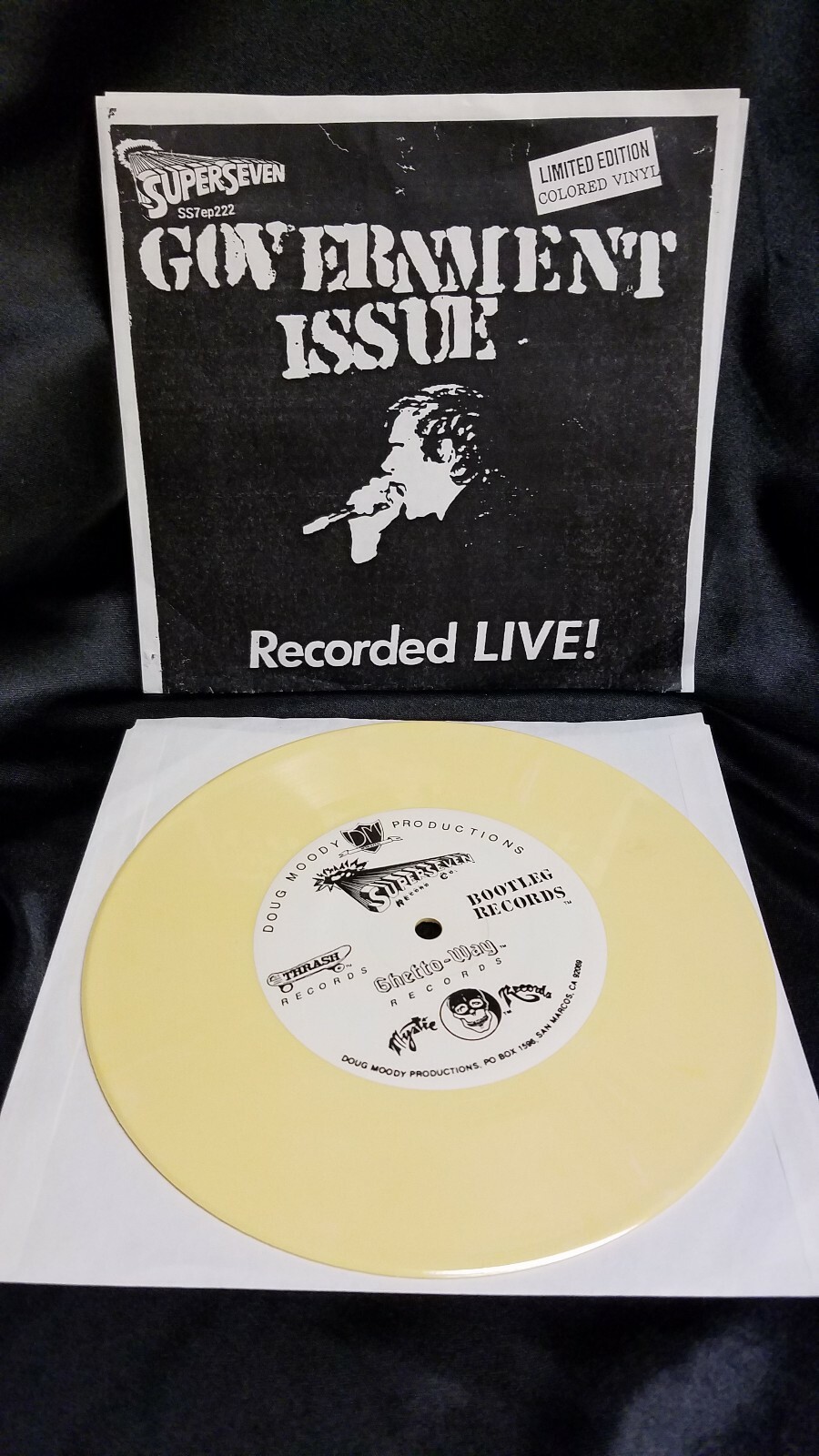 GOVERNMENT ISSUE Video Soundtrack 7" EP Yellow Vinyl 1989 KBD Punk ...
