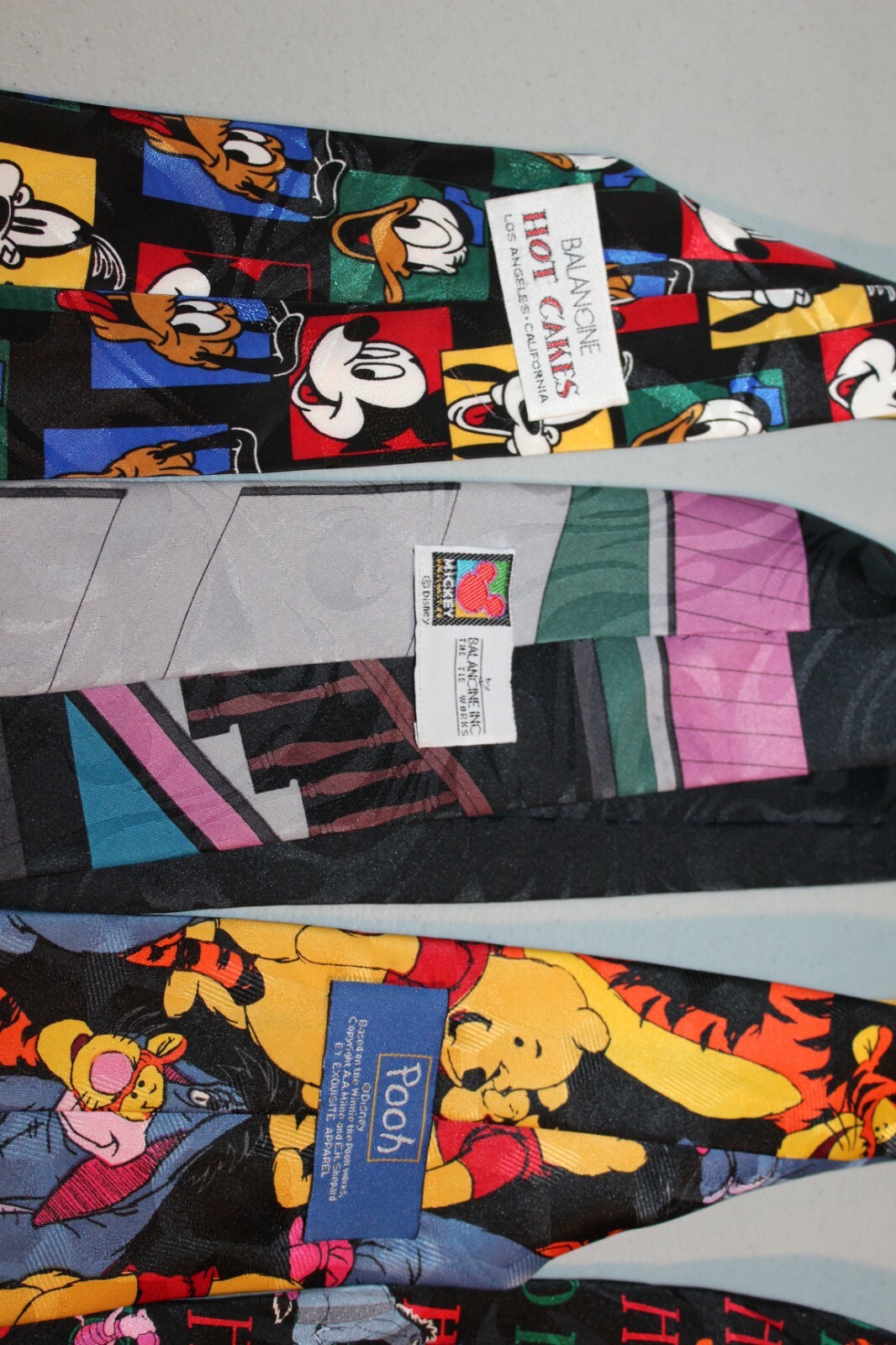 5 Adult Disney Ties Novelty Winnie the Pooh Mickey Mouse Piglet Donald ...