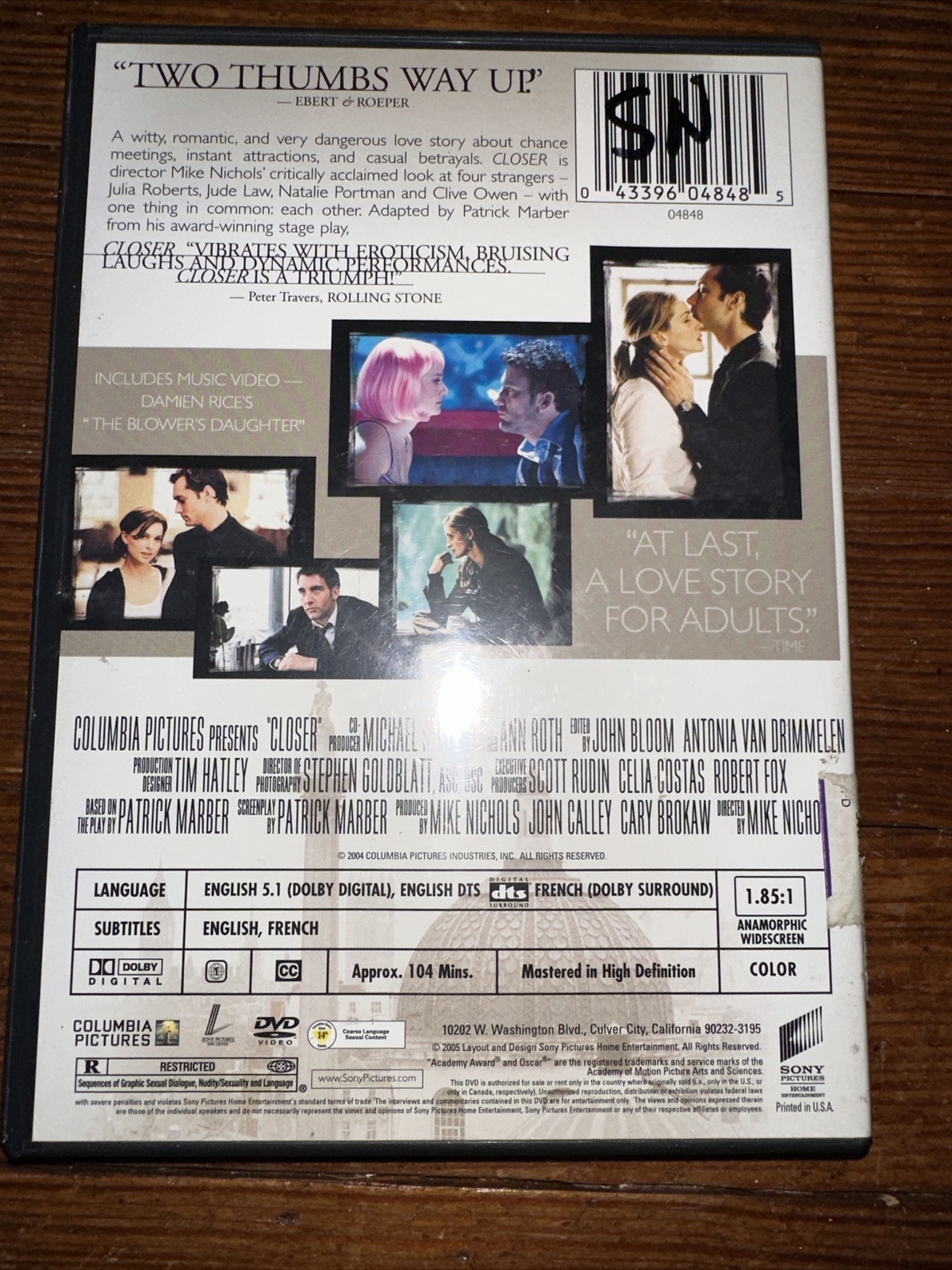 Closer - DVD By Julia Roberts - VERY GOOD 43396048485| eBay