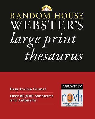 Random House Webster's Large Print Thesaurus by RH Disney Staff (2007 ...